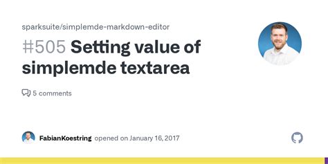 Setting Value Of Simplemde Textarea · Issue 505 · Sparksuitesimplemde Markdown Editor · Github