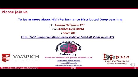 Sc19 Tutorials High Performance Distributed Deep Learning A Beginners Guide Youtube