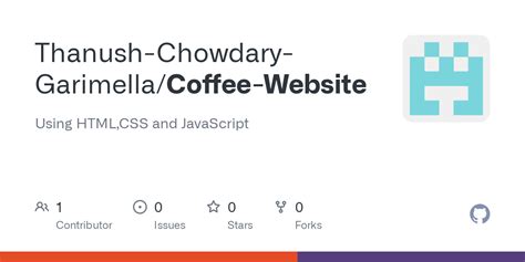 github thanush chowdary garimella coffee website using html css and javascript