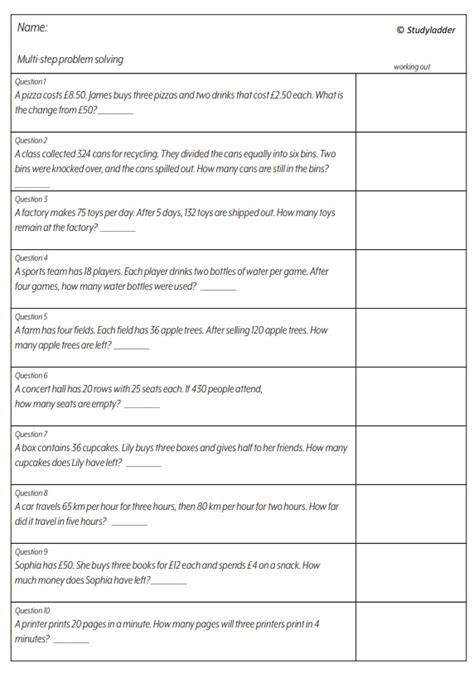 Multi Step Problem Solving Studyladder Interactive Learning Games