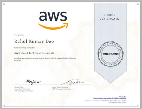 Rahul Kumar Deo On Linkedin Aws Coursera