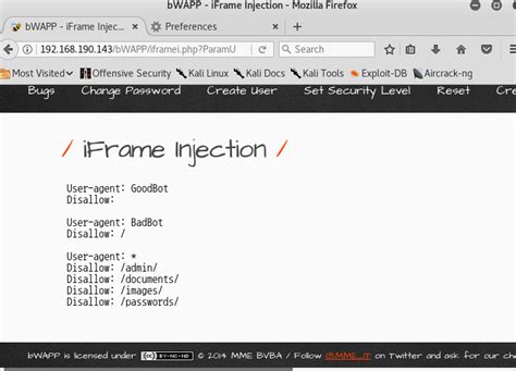 비박스를 활용한 웹 모의해킹 완벽 실습 기타 인젝션 · Ming
