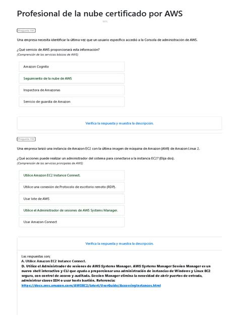 Examen De Aws Certified Cloud Practitioner Pag19 Pdf Computación