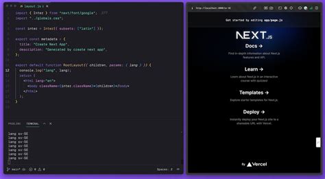 How To Set Up Dynamic Lang That Matches The Current Locale In Nextjs