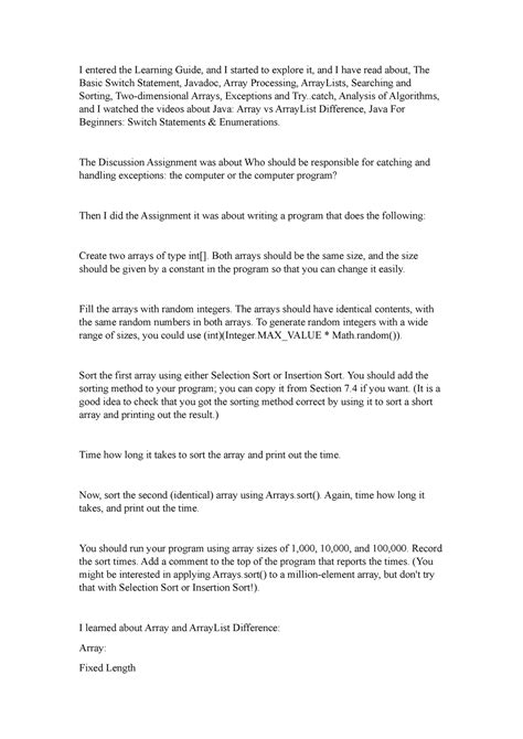 Learning Journal Unit 1 Cs 1103 Programming 2 I Entered The