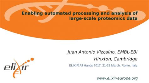 Pptx Enabling Automated Processing And Analysis Of Large Scale Proteomics Data Dokumentips