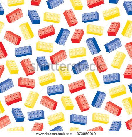 Seamless Tumbling Lego Blocks Pattern Vector Stock Vector Royalty Free 373050919