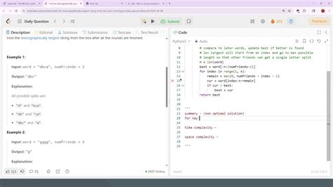 3403 Find The Lexicographically Largest String From The Box I Med