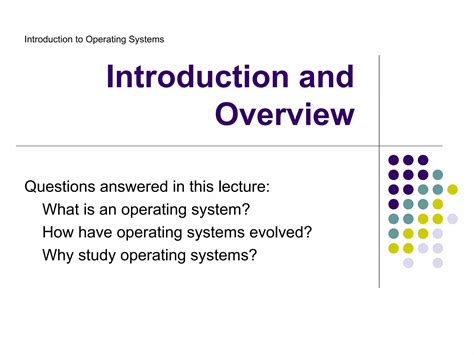introduction to operating systems ppt