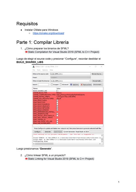 Cmake Sfml Visual Studio Windows Requisitos Instalar Cmake Para