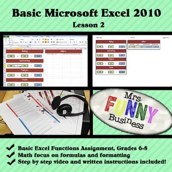Basic Microsoft Excel With Video Lesson Of By Mrs Funny Business