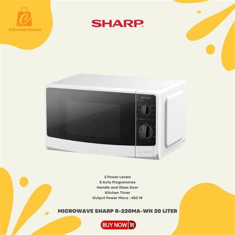 Jual Rk Microwave Sharp R 220ma Wh 20 Liter Shopee Indonesia