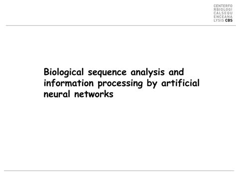 Ppt Biological Sequence Analysis And Information Processing By