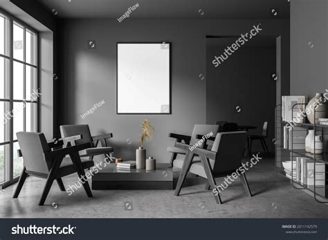 Mock Empty Poster On Wall Modern Stock Illustration 2011142579