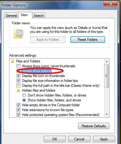 How To Display Menu Bar In Windows 7 Explorer