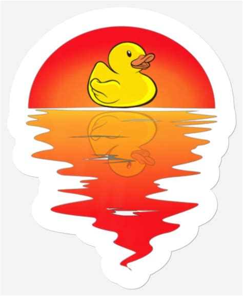 Rubber Duck Yellow Rubber Ducks Vintage Sunset Duc Stickers Kiss Cut