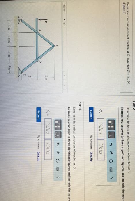 Solved Determine The Components Of Reaction At C Take That