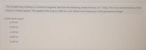 The Simple Loop Rotating In A Uniform Magnetic Field