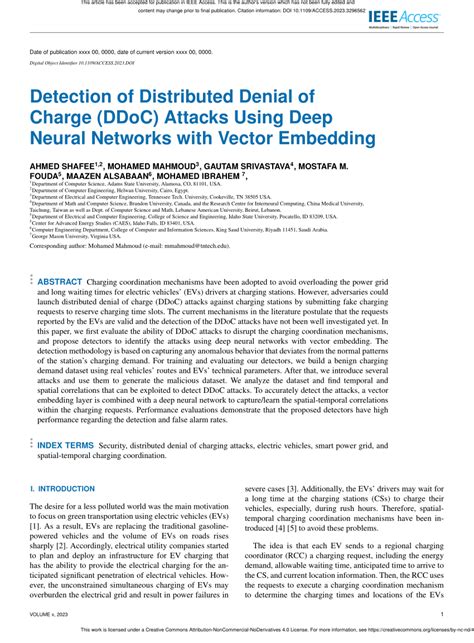 Pdf Detection Of Distributed Denial Of Charge Ddoc Attacks Using Deep Neural Networks With