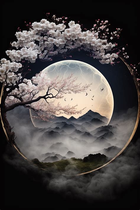 Full Moon And Trees Wallpaper