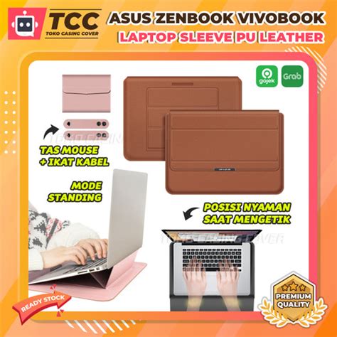 Jual Asus VivoBook ZenBook Sarung Casing Stand Sleeve Case Tas Laptop Hitam Inch