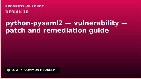 Debian 10 — Python Pysaml2 — Vulnerability — Patch And Remediation