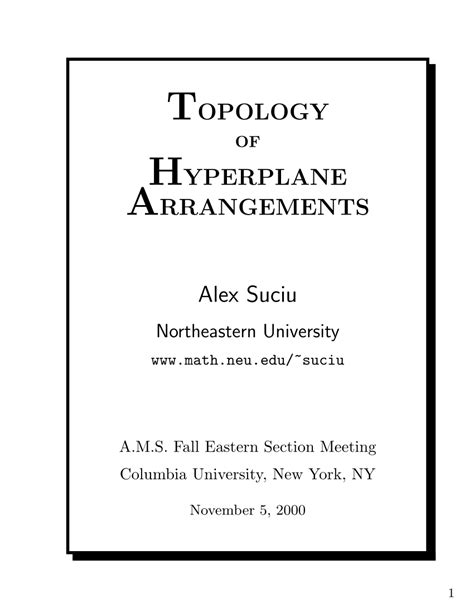 Pdf Topology Of Hyperplane Arrangements
