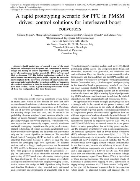 Pdf A Rapid Prototyping Scenario For Power Factor Control In Permanent Magnet Synchronous