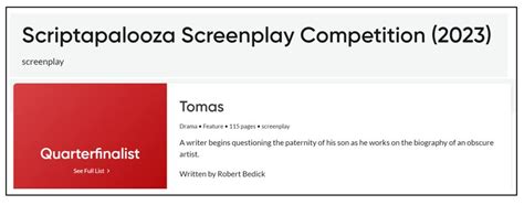 Robert Bedick On Linkedin Screenplay Screenwriting Screenwriter Scriptapalooza Tomas