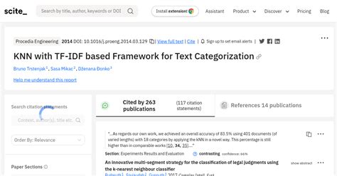 Knn With Tf Idf Based Framework For Text Categorization Scite Report