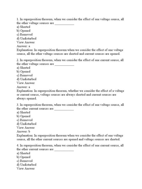 Superposition Theorem Pdf Electrical Network Analog Circuits