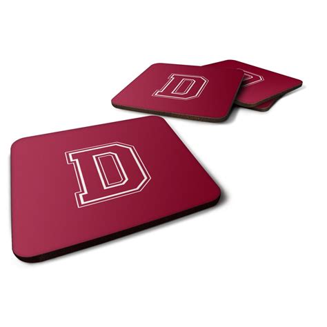 Letter D Initial Monogram Maroon And White Foam Coaster Set Of 4 Letter D Initial Monogram Maroon And White Foam Coaster Set Of 4