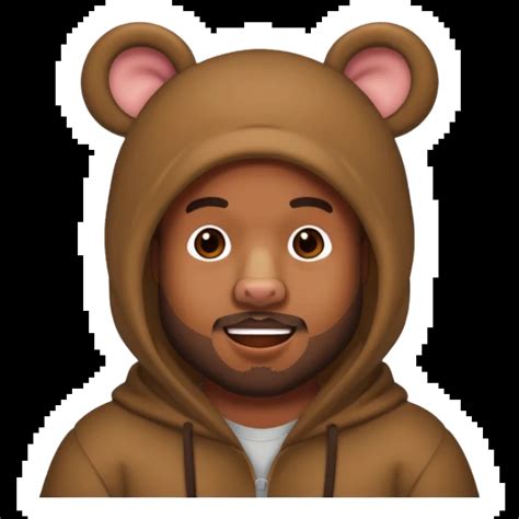 Kanye West Bear Man Bear Ears Man Face Sticker