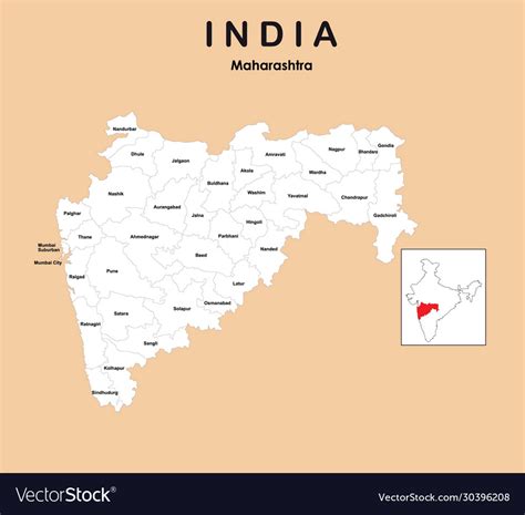 Maharashtra Map Map Of Maharashtra State Districts 47 Off