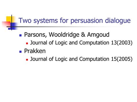 Ppt Commonsense Reasoning And Argumentation 1314 Hc 14 Dialogue Systems For Argumentation 2