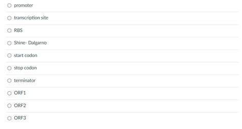 Solved Promoter Transcription Start Site 1
