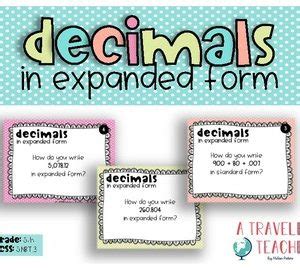 Decimal Numbers In Expanded And Standard Form Task Cards XPPP