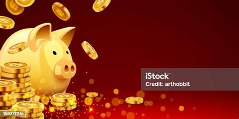 금화는 돼지 저금통 주위를 날아갑니다 이익과 성장의 상징 투자 및 저축 금메달에 대한 스톡 벡터 아트 및 기타 이미지 금메달 금색 1위 Istock