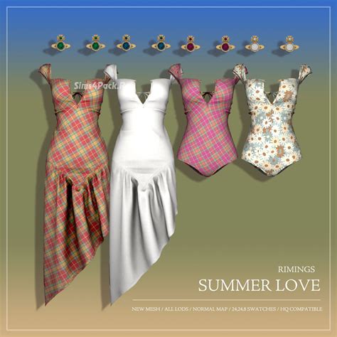 Летний сет для симочек Summer Love скачать для Симс 4