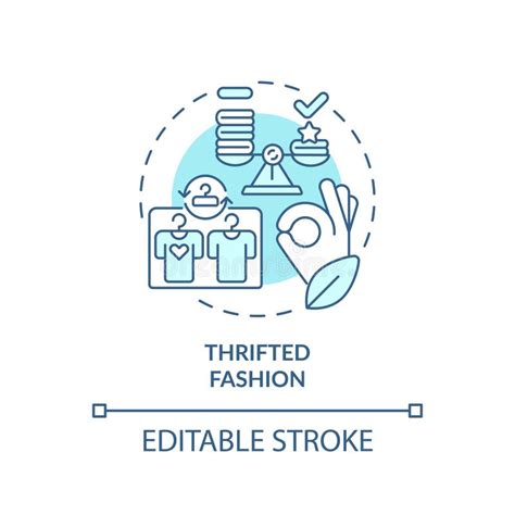 2d Customizable Thin Line Icon Thrifted Fashion Concept Stock Vector Illustration Of Blue