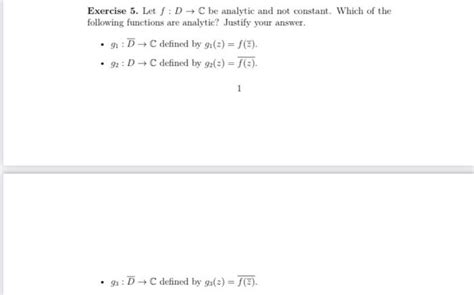 Solved Exercise Let F DC Be Analytic And Not Constant Chegg