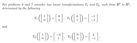 Solved For Problems 6 And 7 Consider Two Linear