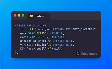 mysql create table r codesharing