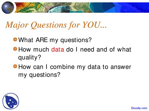 Major Questions Gis And Mapping Lecture Slides Docsity