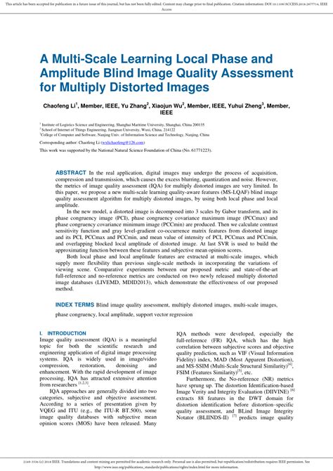 Pdf A Multi Scale Learning Local Phase And Amplitude Blind Image