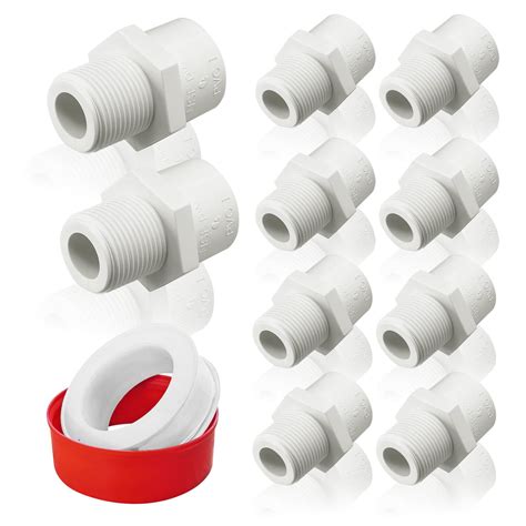 10pcs White Pvc Pipe Fittings 1 2 Npt Male Thread Pipe Fitting Adapter Connector