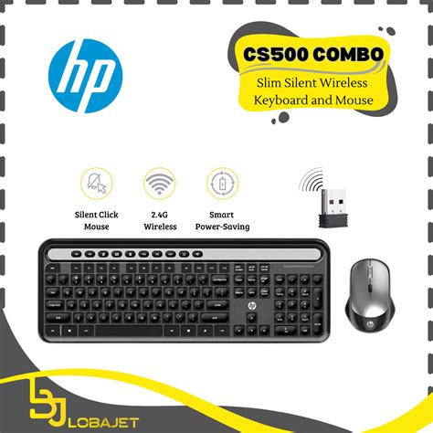 Jual HP CS500 Combo Slim Silent Wireless Keyboard And Mouse