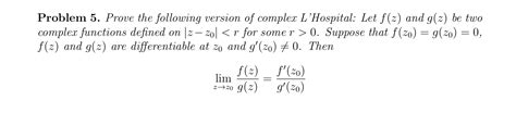 Solved Problem Prove The Following Version Of Complex Chegg