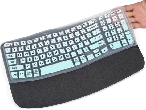 Keyboard Cover With Large Letters For 2023 Logitech Wave Keys Wireless Ergonomic