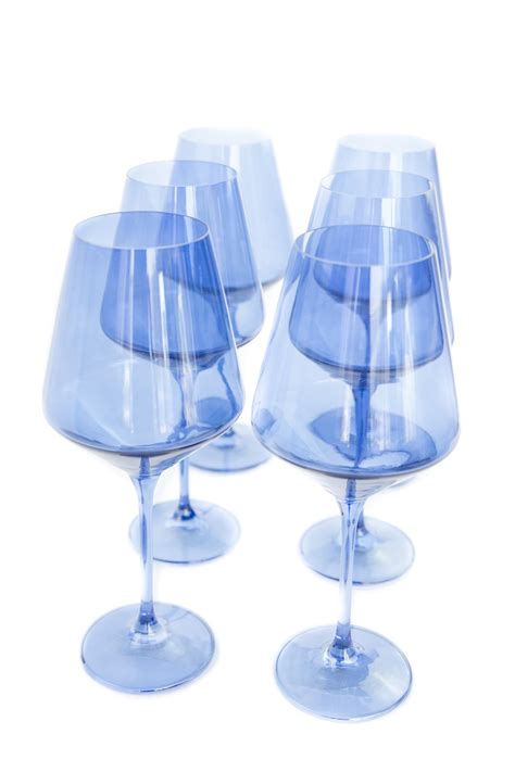 Estelle Colored Wine Stemware Set Of 6 Cobalt Blue Estelle